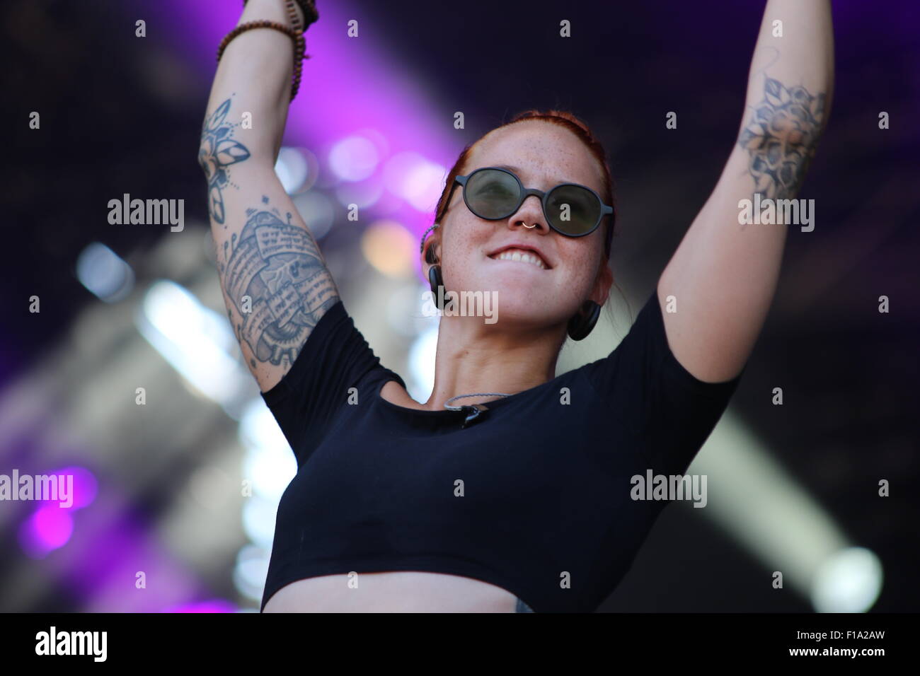 Magdeburg, Germany. 30th Aug, 2015. Swiss singer Stefanie Heinzmann ...