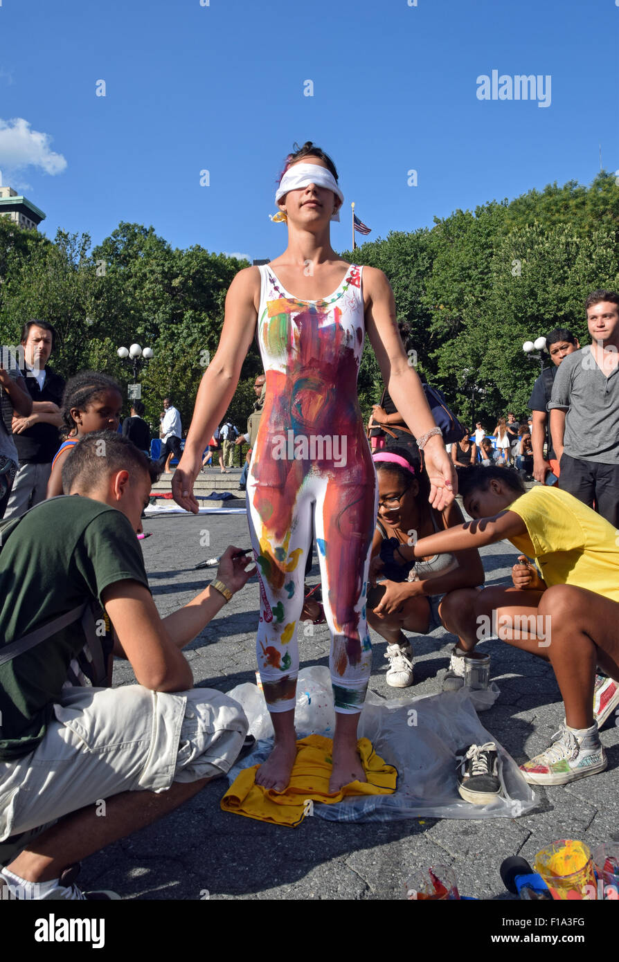 Artist Deborah Alejandra at Union Square Park in NYC where she invited ...