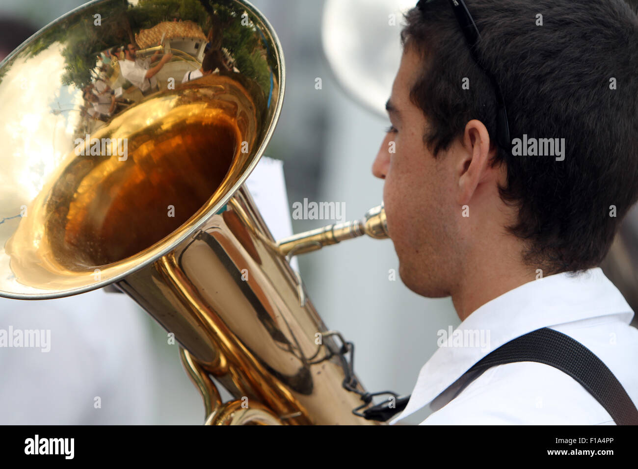 Blowing trombone hi-res stock photography and images - Alamy