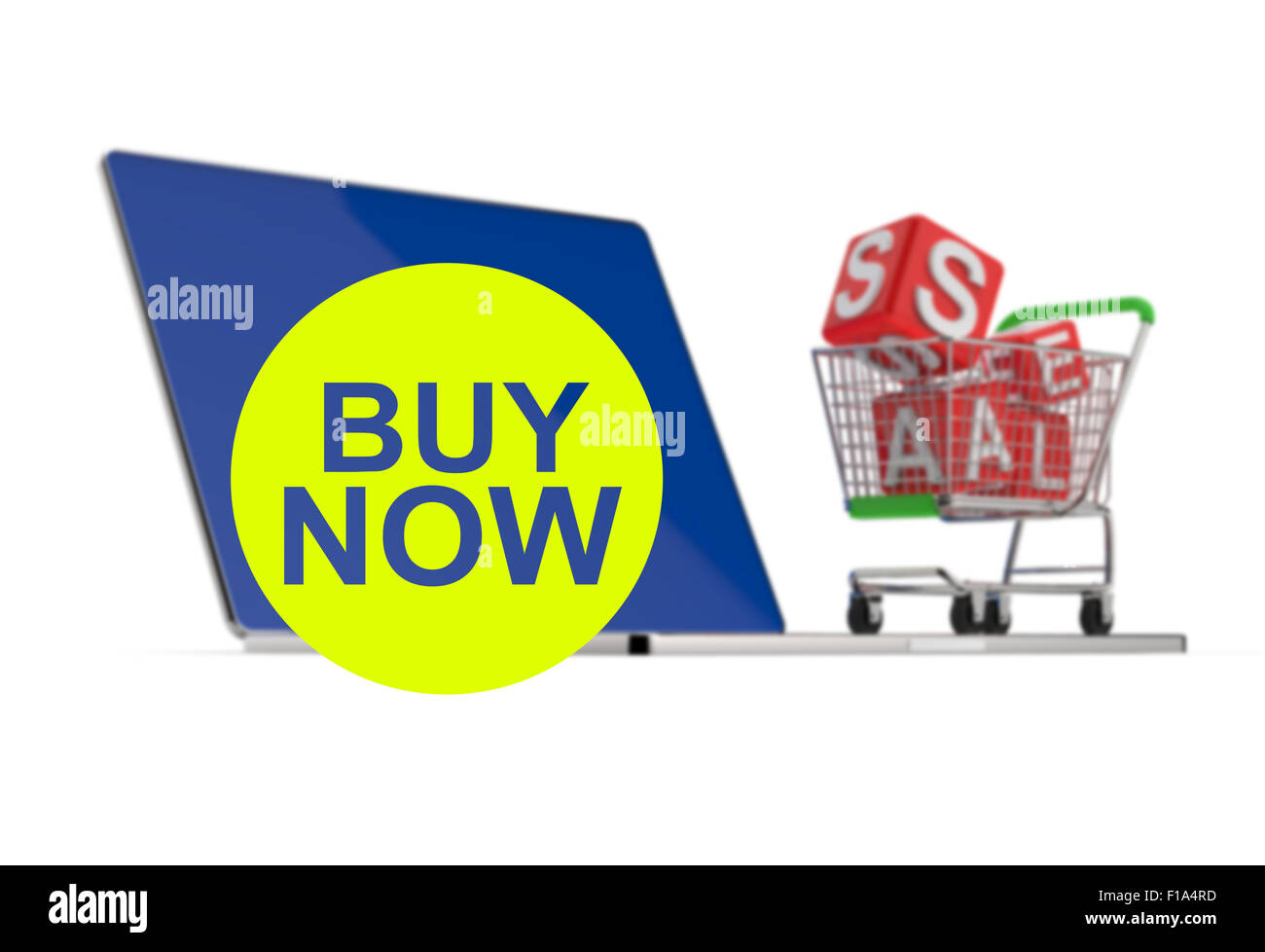 buy now with shopping cart sale isolated on white background Stock ...