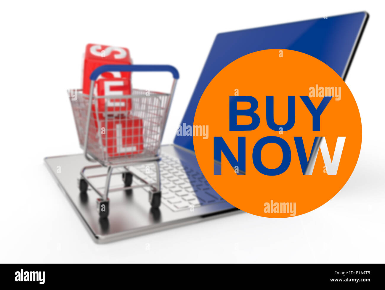 buy now with shopping cart sale isolated on white background Stock ...