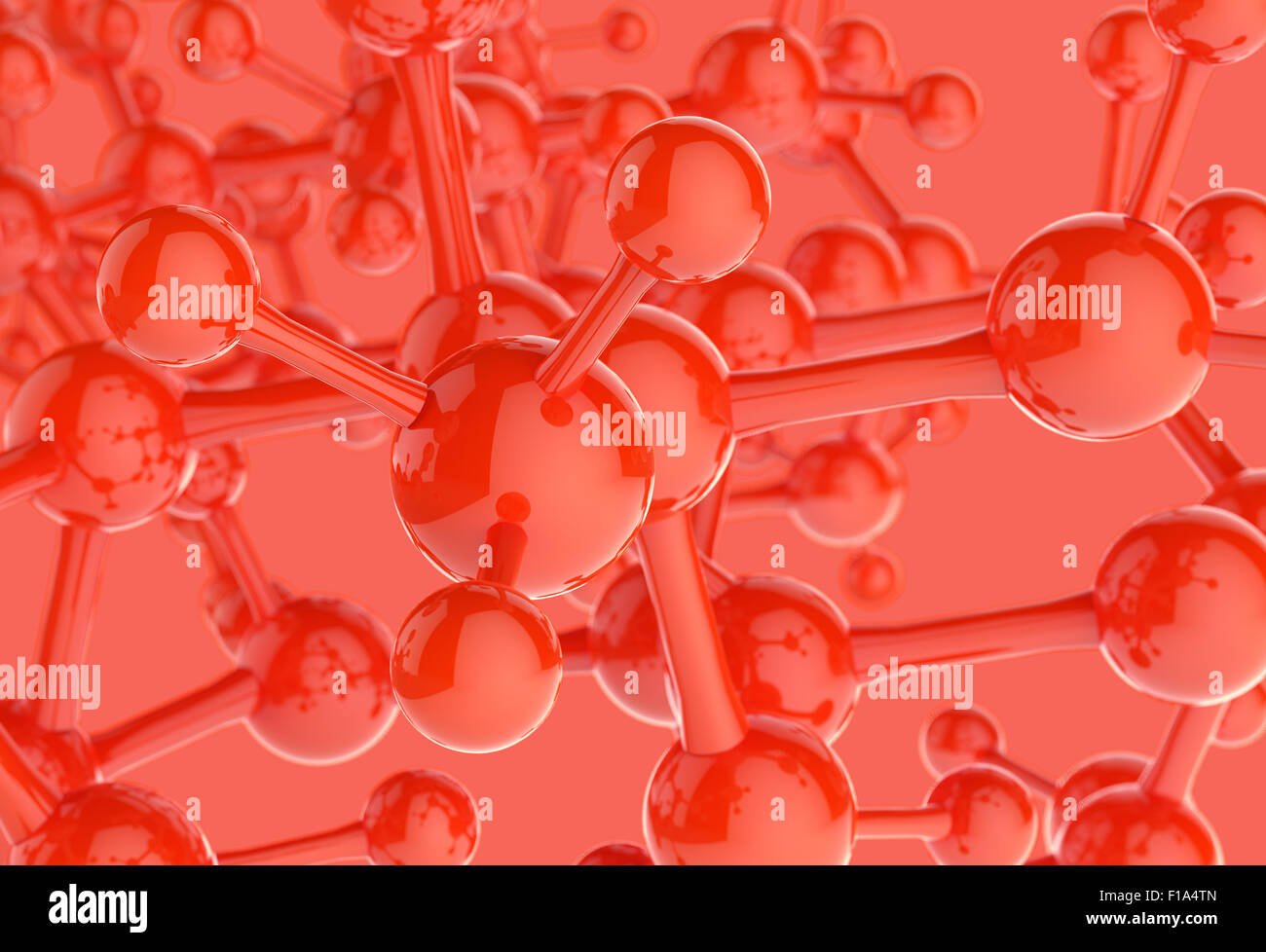 Molecule red color 3d as medical concept Stock Photo - Alamy