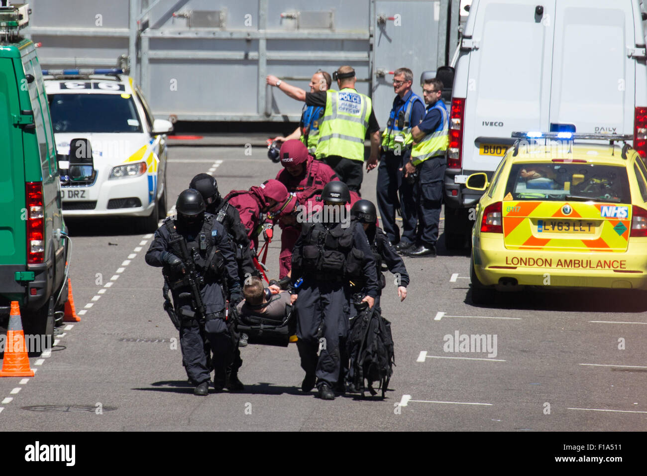 London Emergency Services practice their response to a terrorist attack ...