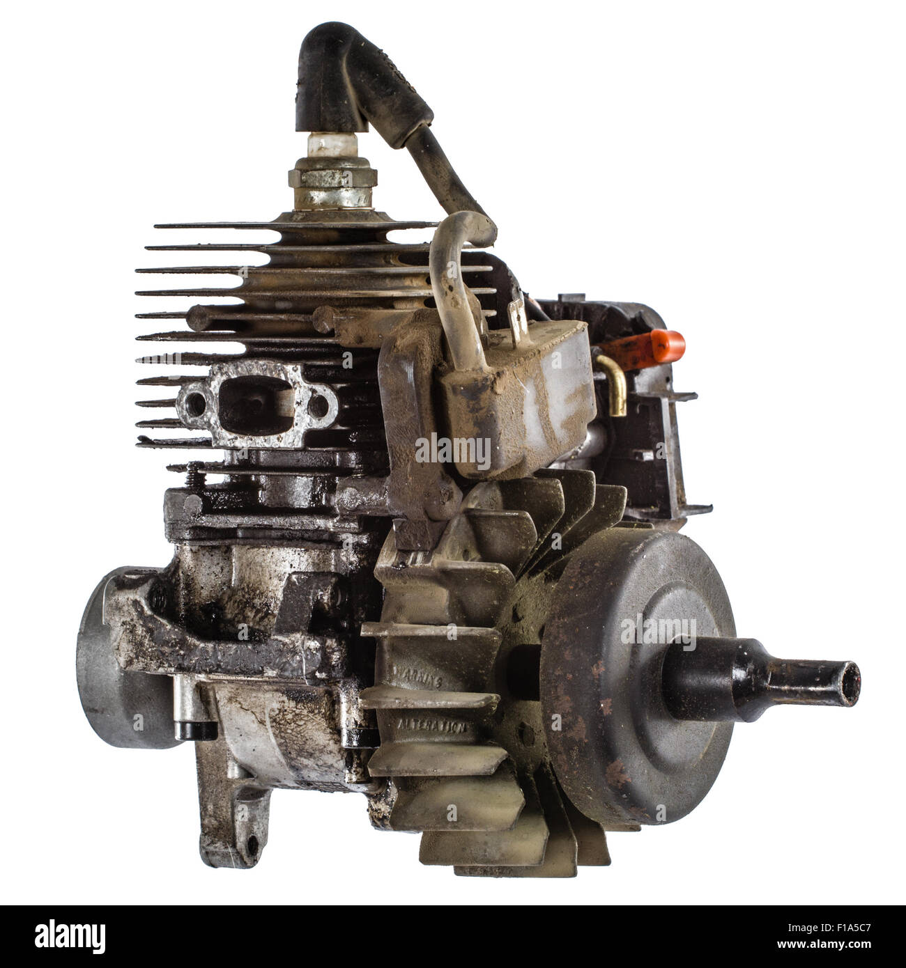 Old internal combustion engine, isolated on white background Stock ...