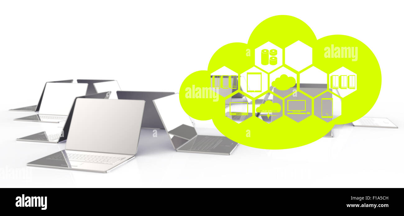 a Cloud Computing diagram on the new computer interface as concept ...