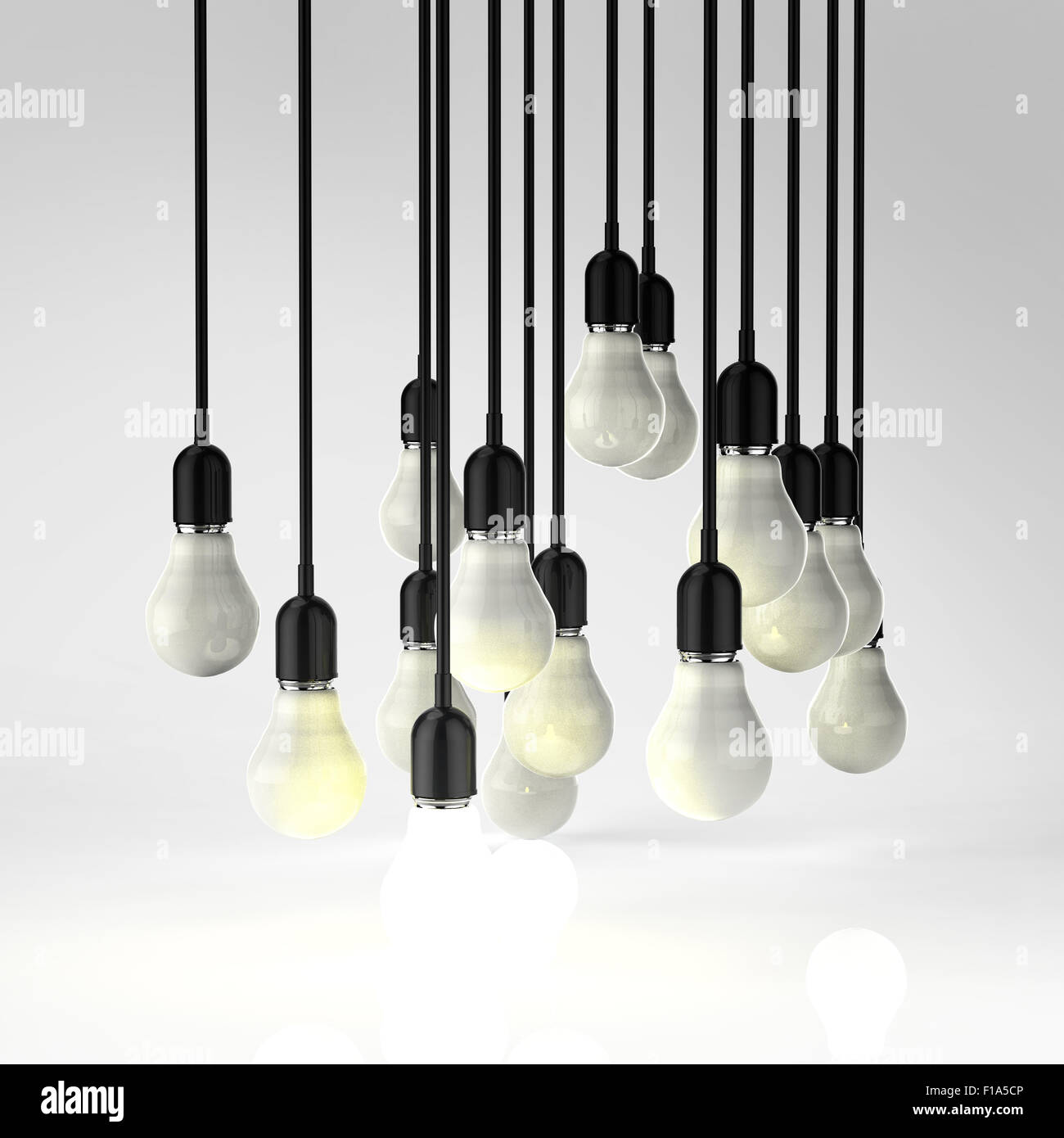 creative idea and leadership concept light bulb on grey background ...
