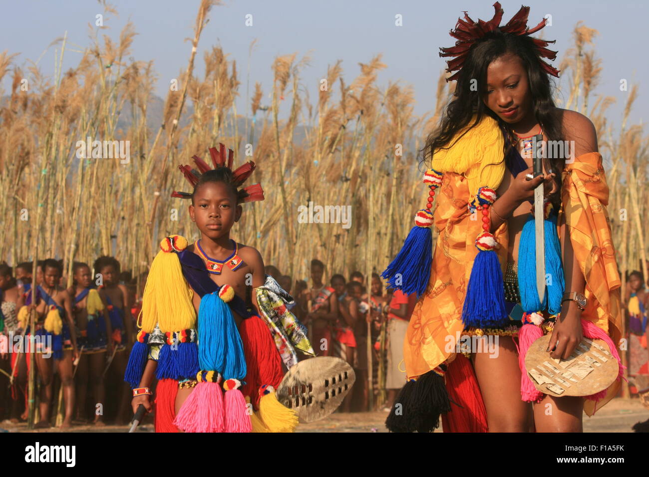 Ludzidzini, Swaziland. 30th Aug, 2015. Members of the royal family with ...