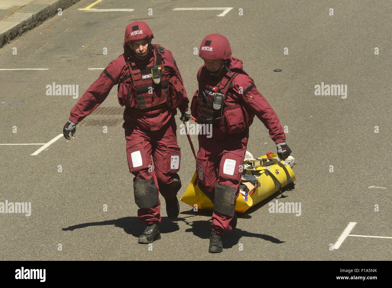 Police, medical and special forces take part in a training exercise ...