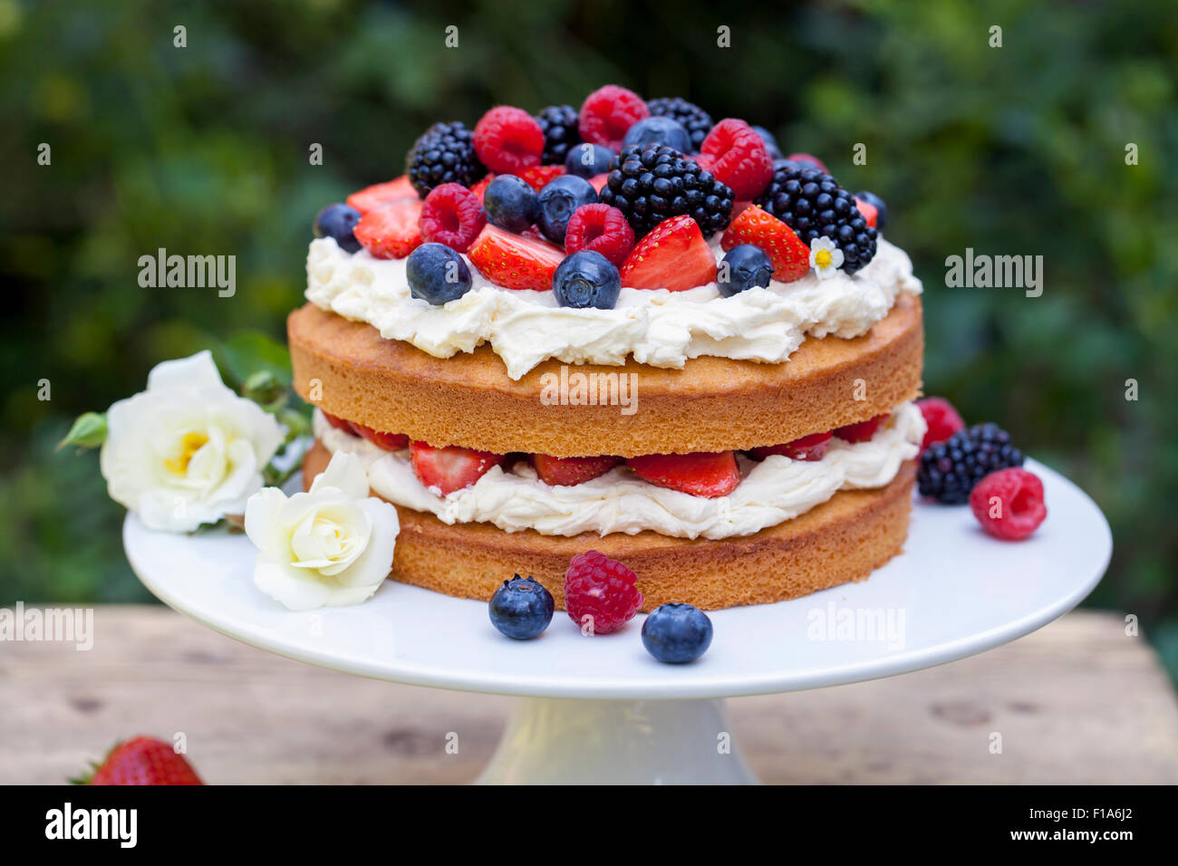 Summer berry cake Stock Photo - Alamy