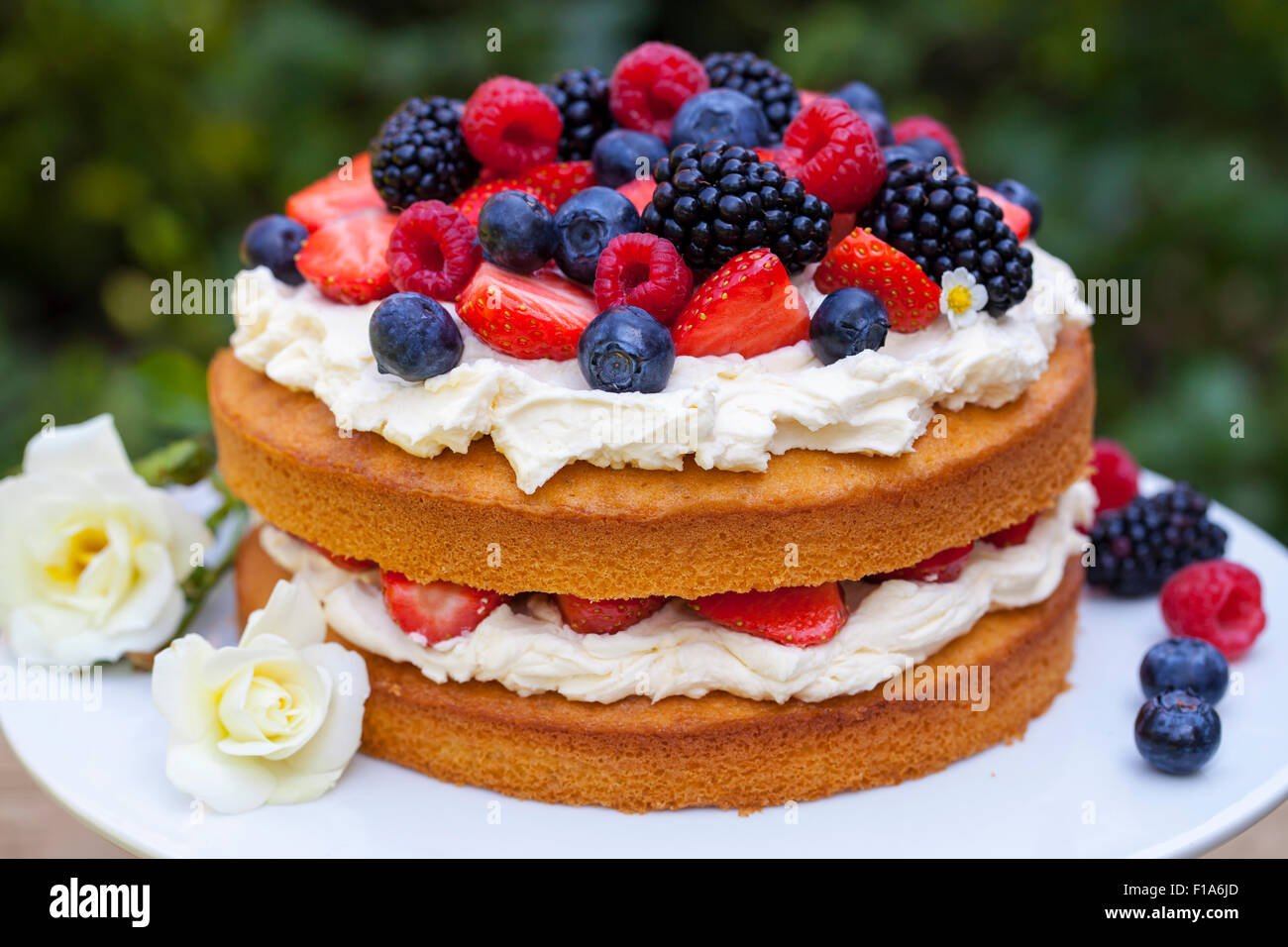 Summer berry cake Stock Photo - Alamy