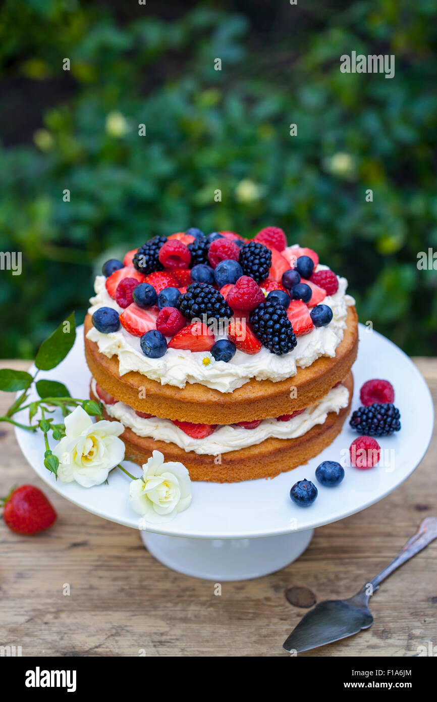Summer berry cake Stock Photo - Alamy