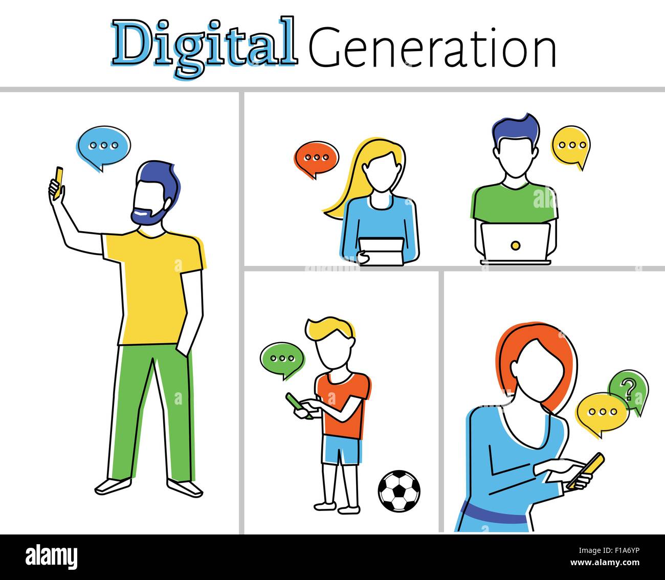 Selfie generation Stock Vector Images - Alamy