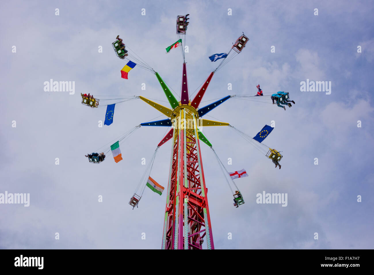 A very high chair carousel at the fun fair at West Park Wolverhampton ...