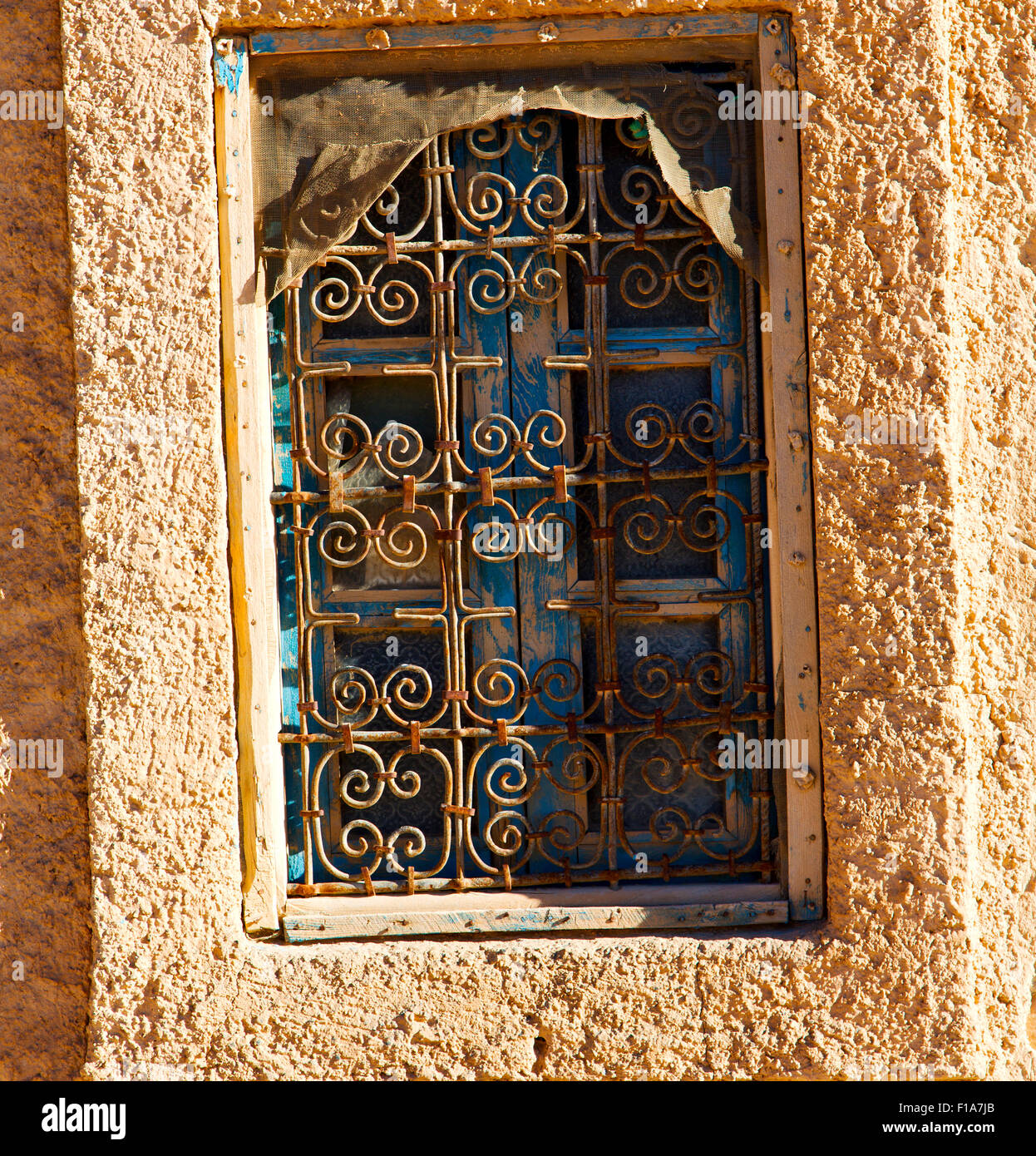 window in morocco africa and old construction wal brick historical ...