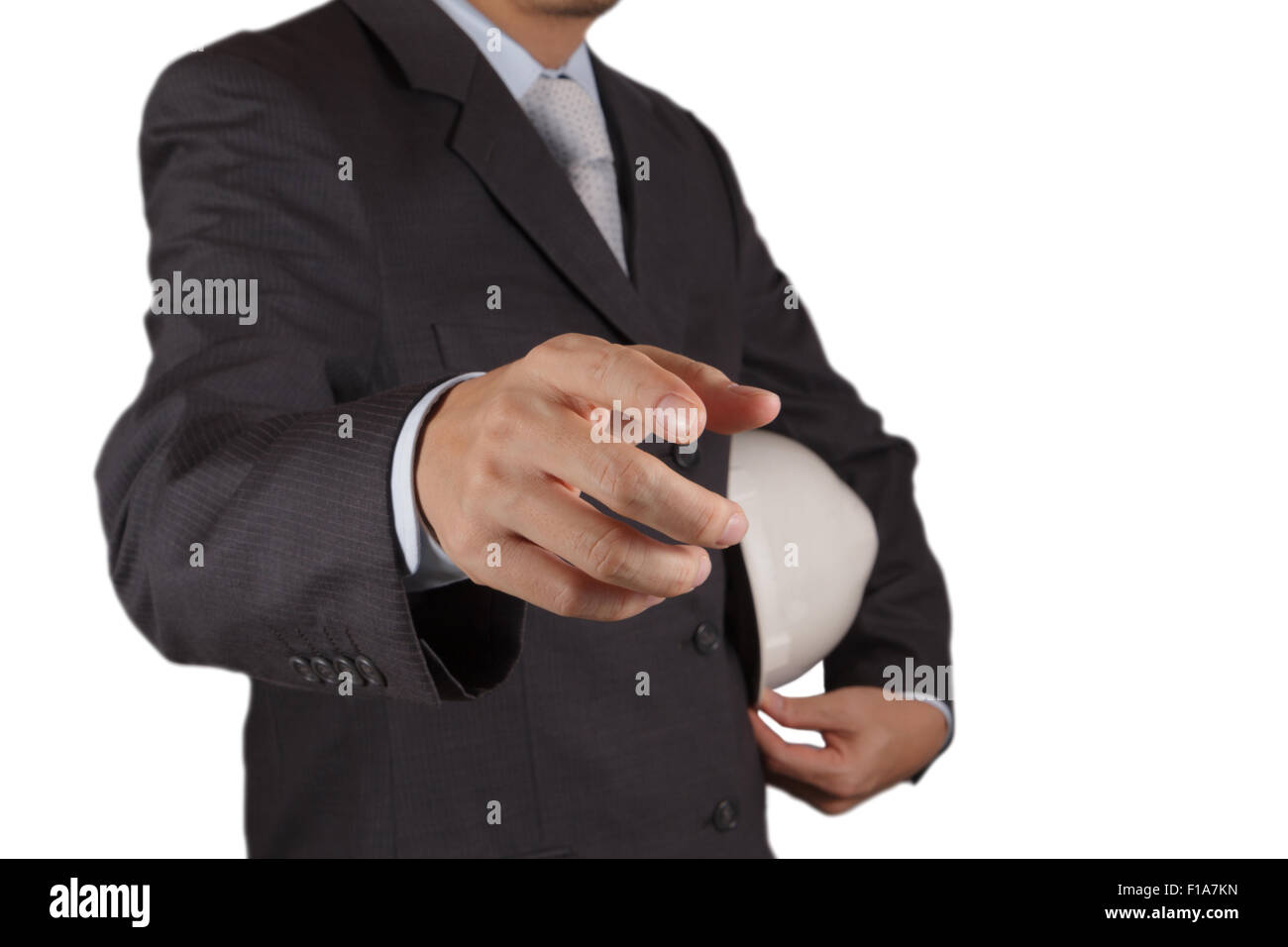 success engineer on white background Stock Photo - Alamy