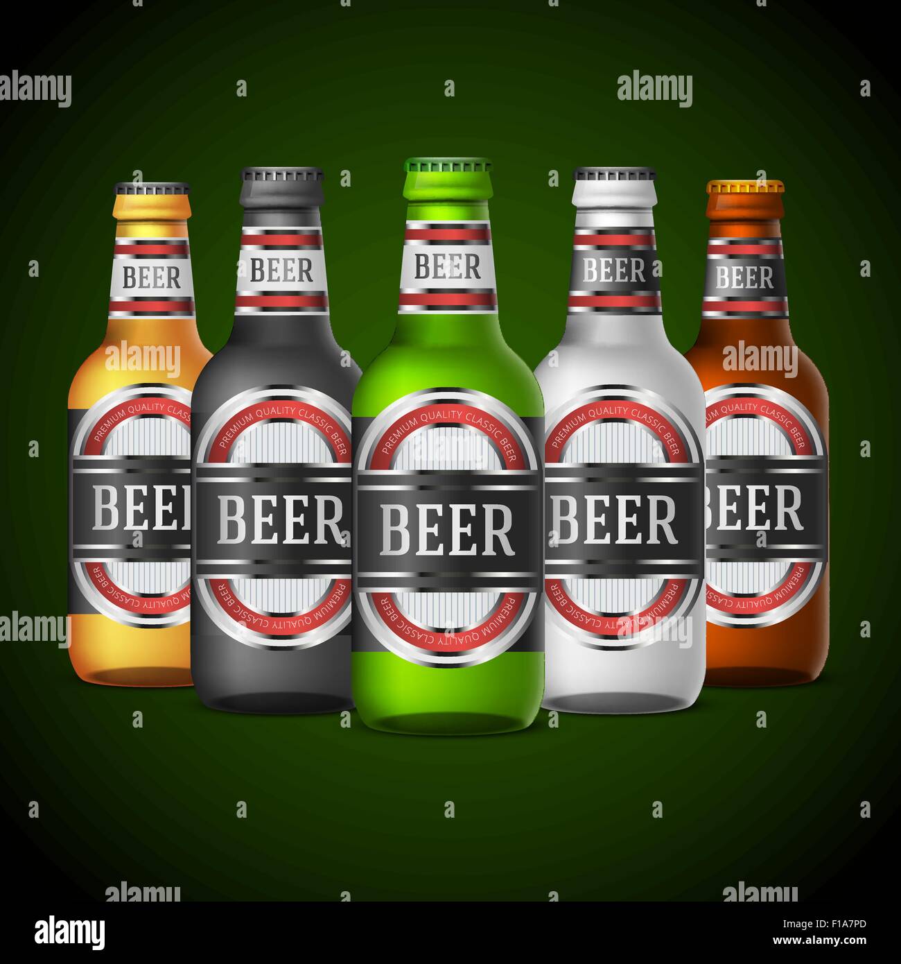 Beer bottles set label Stock Vector Images - Alamy