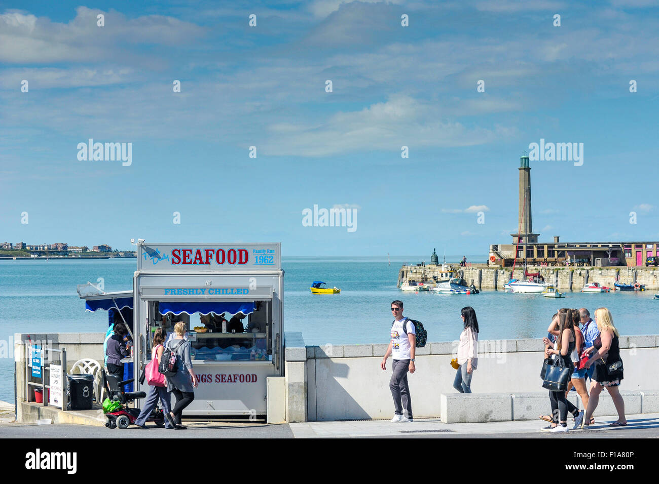 Margate promenade Kent - People walking along the promenade at Margate ...