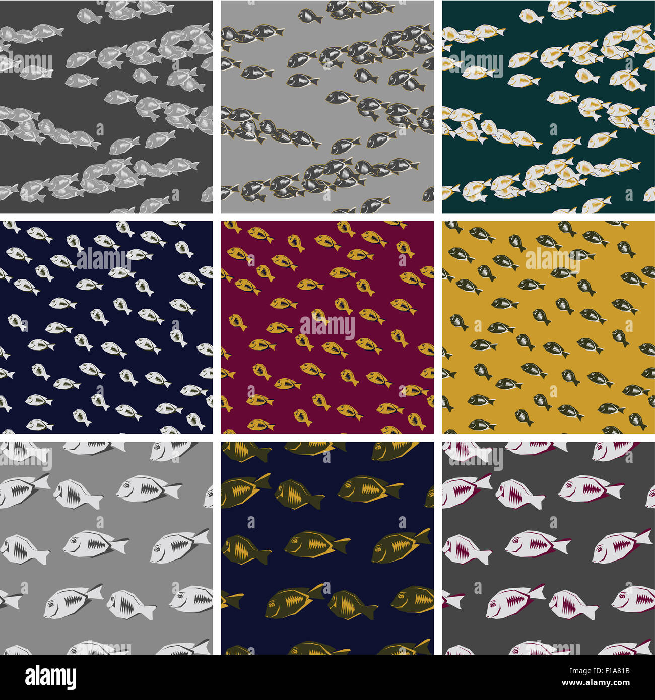Repeating pattern fish hi-res stock photography and images - Alamy