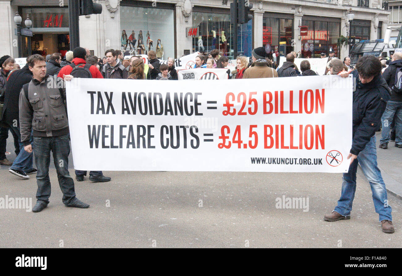 Members of Disabled People Against Cuts and UK Uncut demonstrate ...
