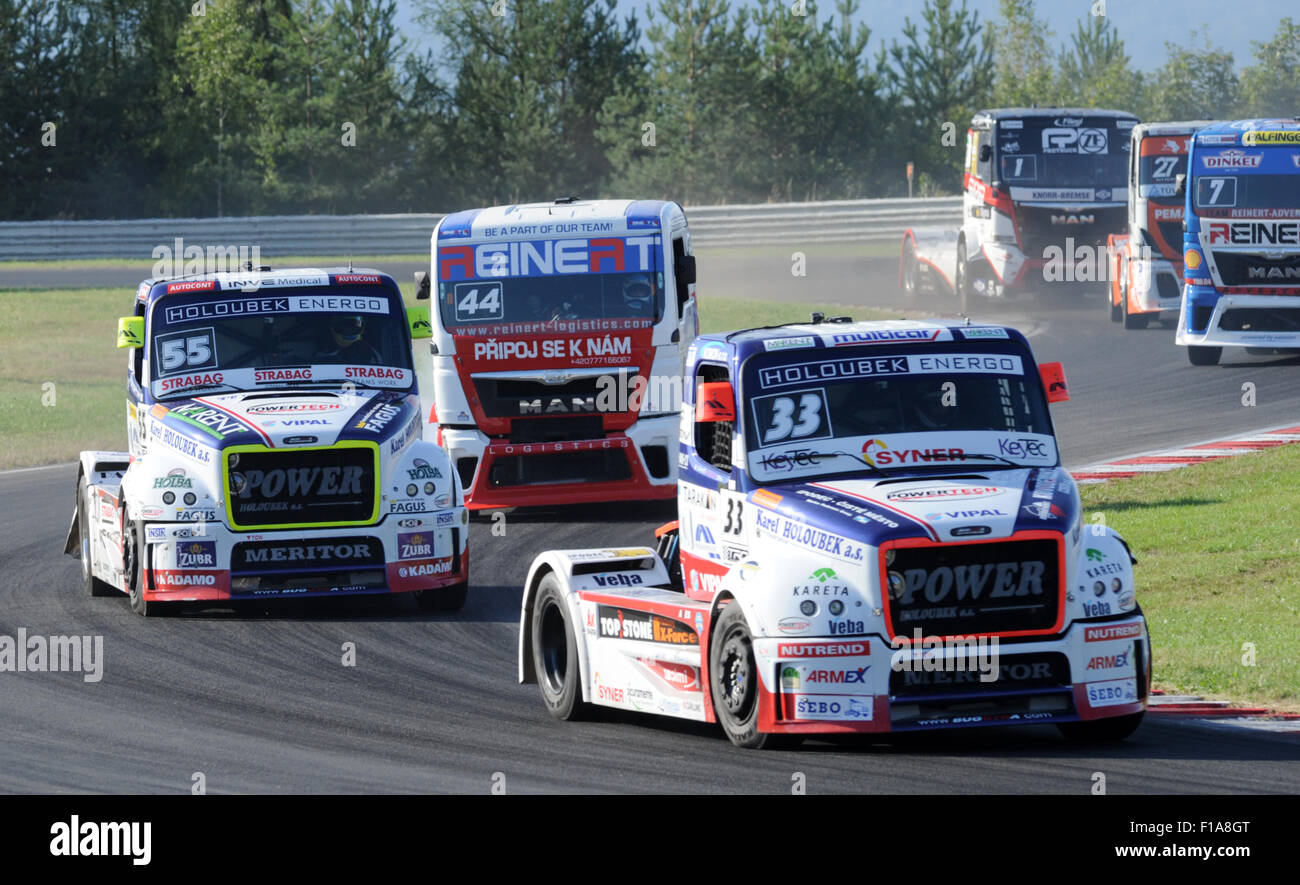 Left to right: Adam Lacko (CZE), Stephanie Halm (GER) and David Vrsecky ...