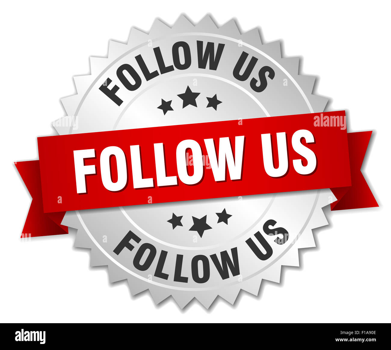 Follow ribbon label sign hi-res stock photography and images - Alamy