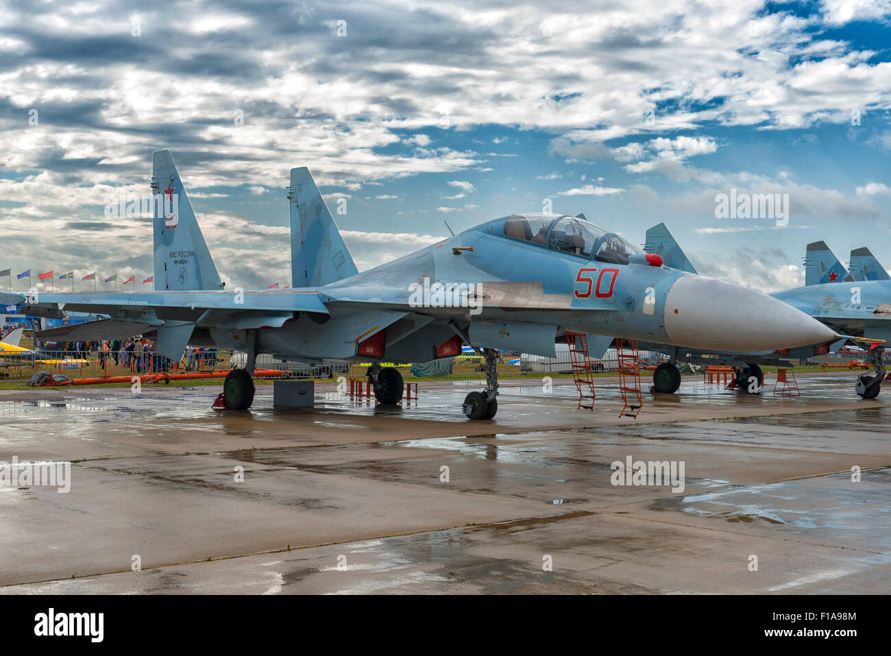 Sukhoi SU-30M2 Flanker at MAKS 2015 Air Show in Moscow, Russia Stock ...