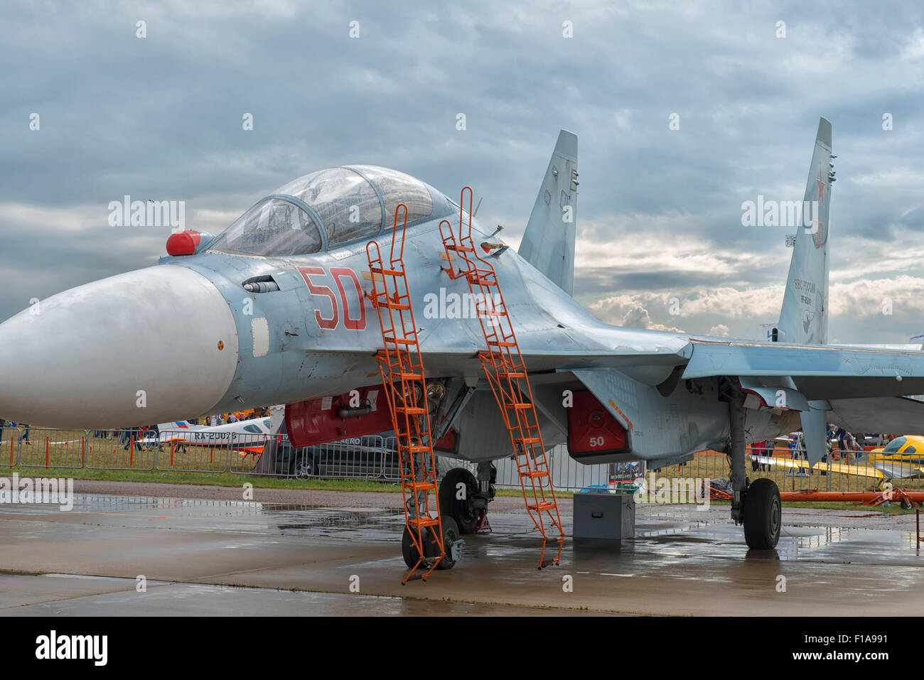Sukhoi SU-30M2 Flanker-C at MAKS 2015 Air Show in Moscow, Russia Stock ...