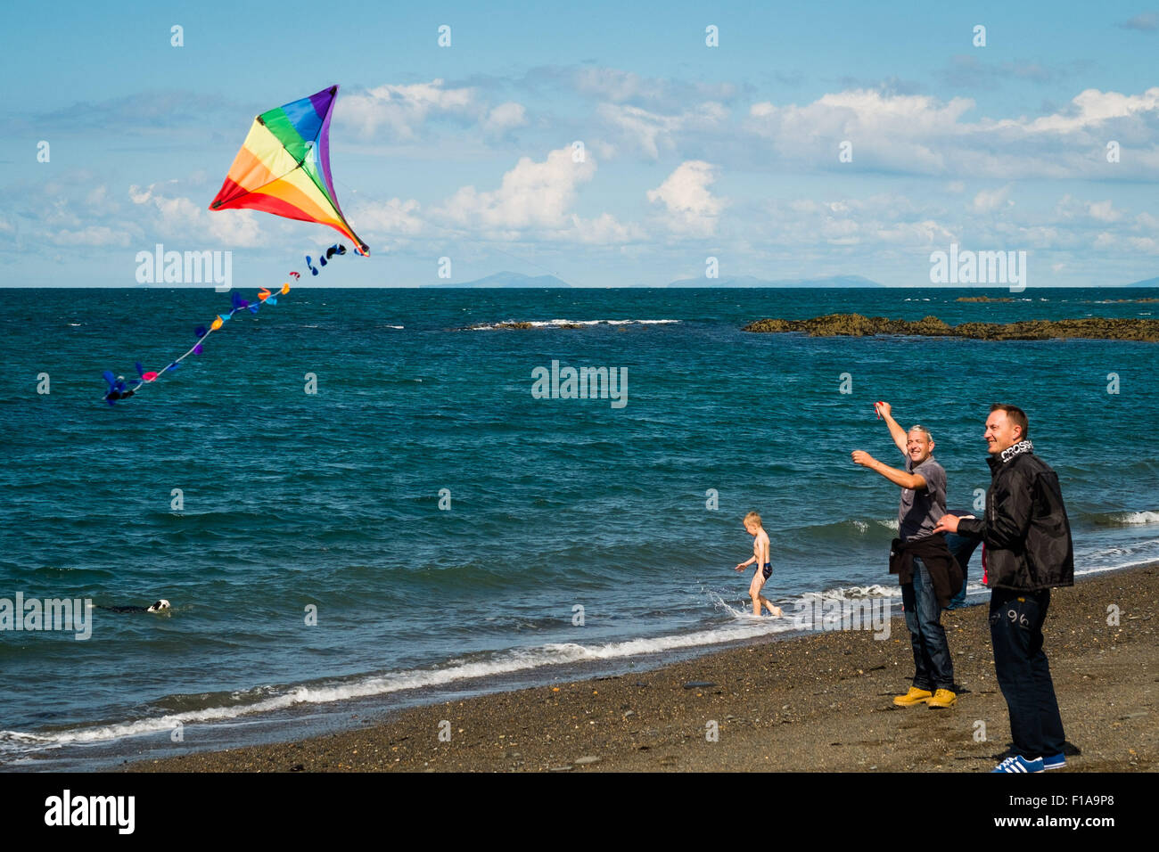 Aberystwyth, Wales, UK. 31st August, 2015. UK Weather : A man enjoying ...