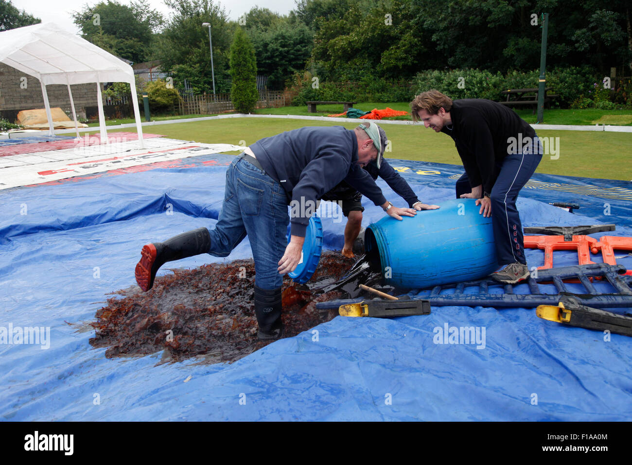 Stacksteads, Lancashire, UK. 31st Aug, 2015. World Gravy Wrestling ...
