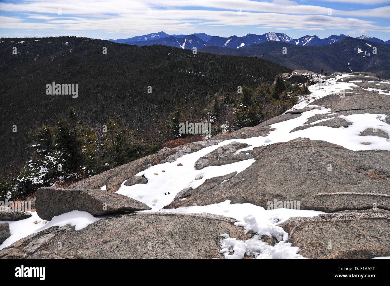 Alpine mountain landscape with snow, Adirondacks, New York State Stock ...