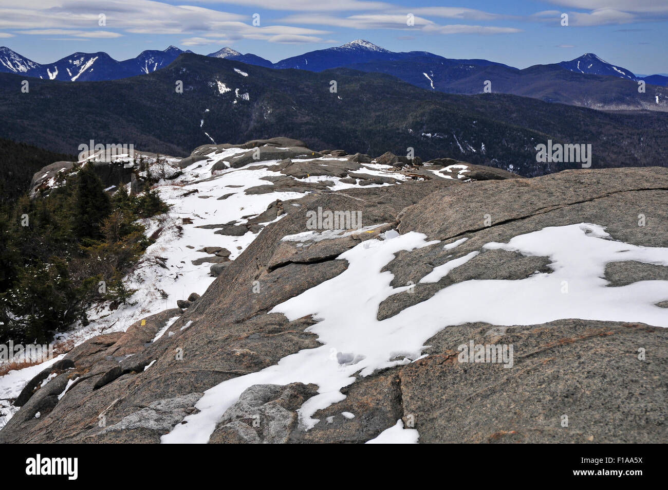 Alpine mountain landscape with snow, Adirondacks, New York State Stock ...