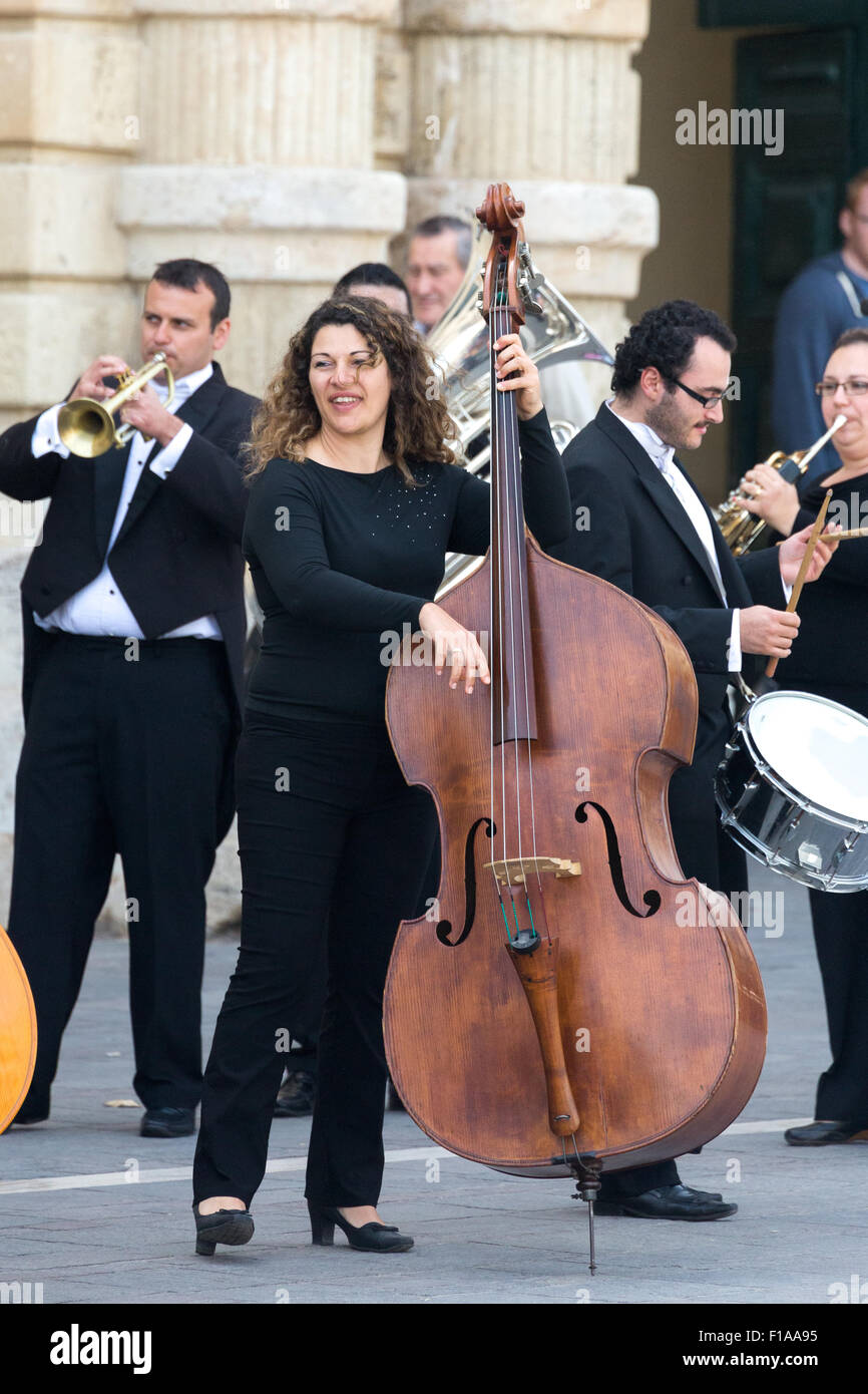 Orchestra putting on impromptu performance St Georges Square Valletta ...