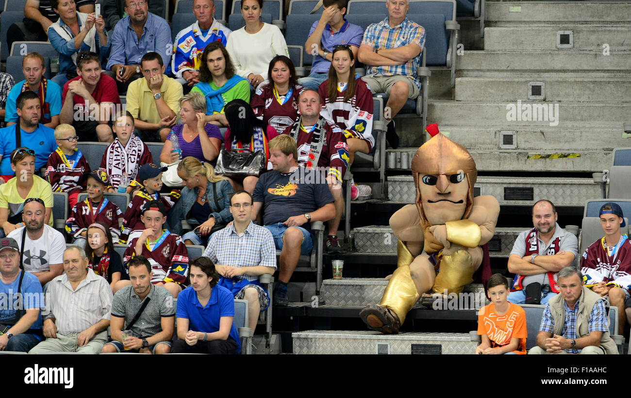 Fans and mascot of HC Sparta Praha during the ice hockey Champions ...