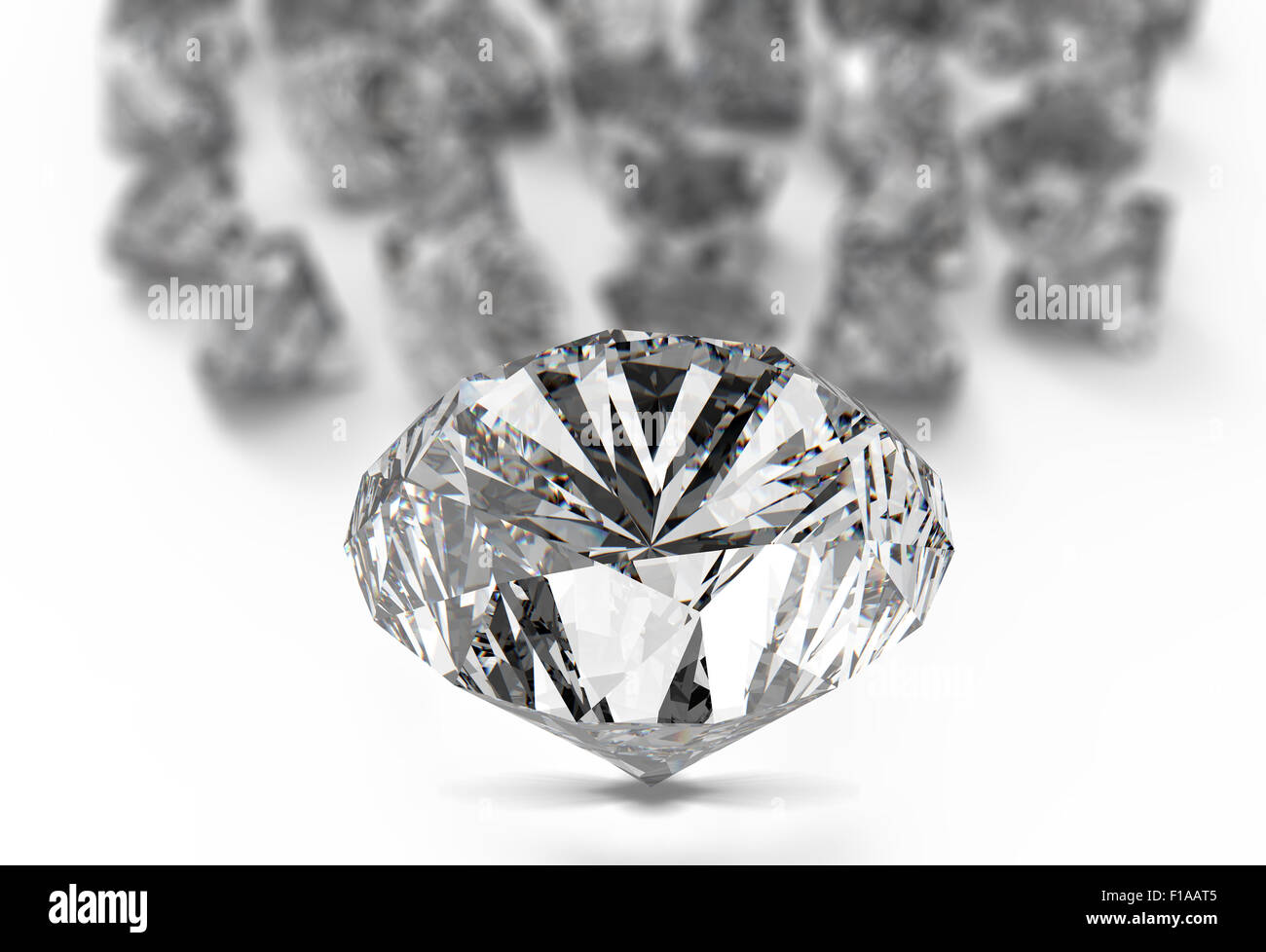 Diamonds isolated on white 3d model Stock Photo - Alamy