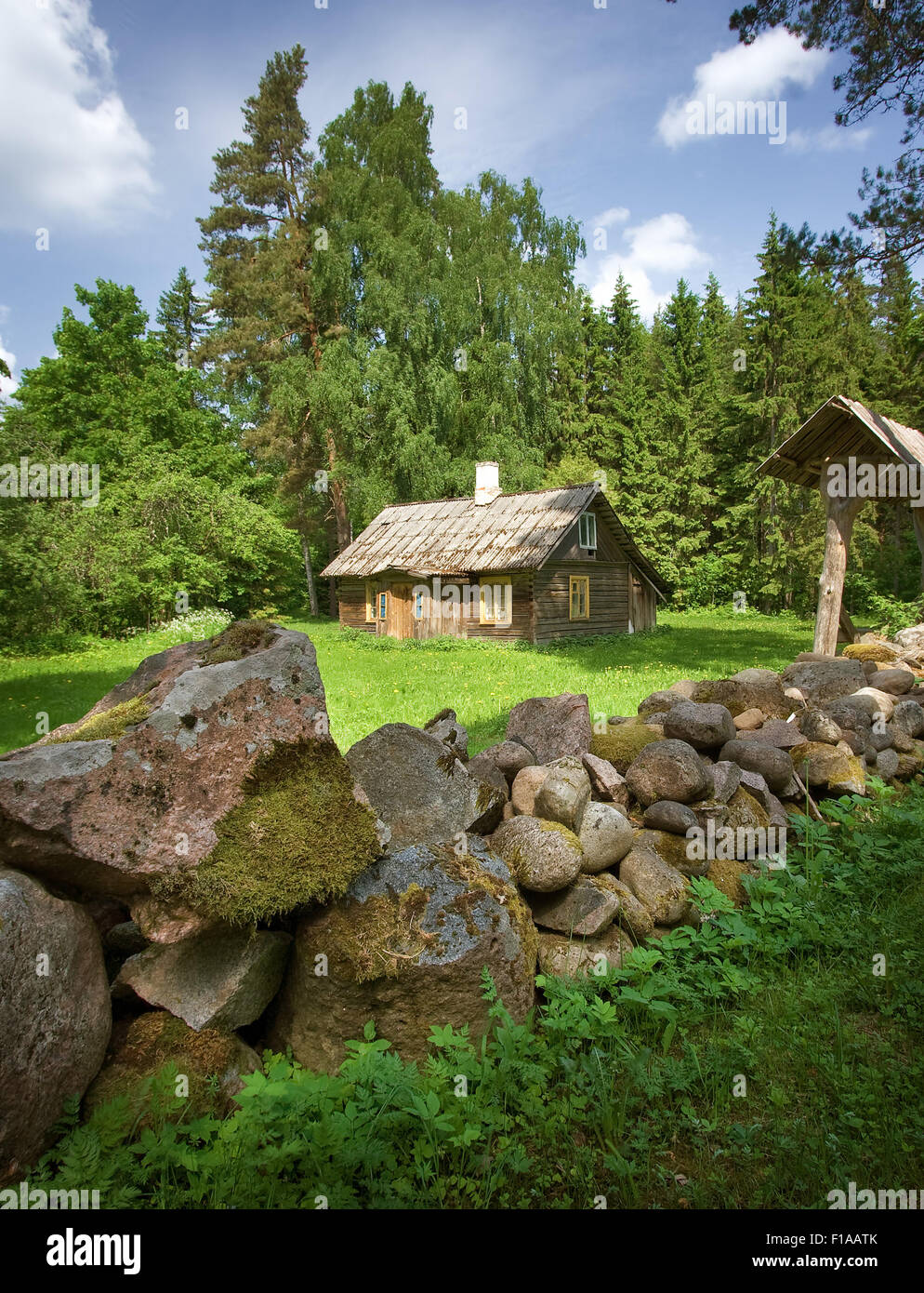 Old house in the forest Stock Photo - Alamy