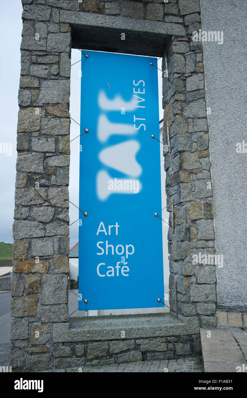 Tate St Ives sign Stock Photo - Alamy
