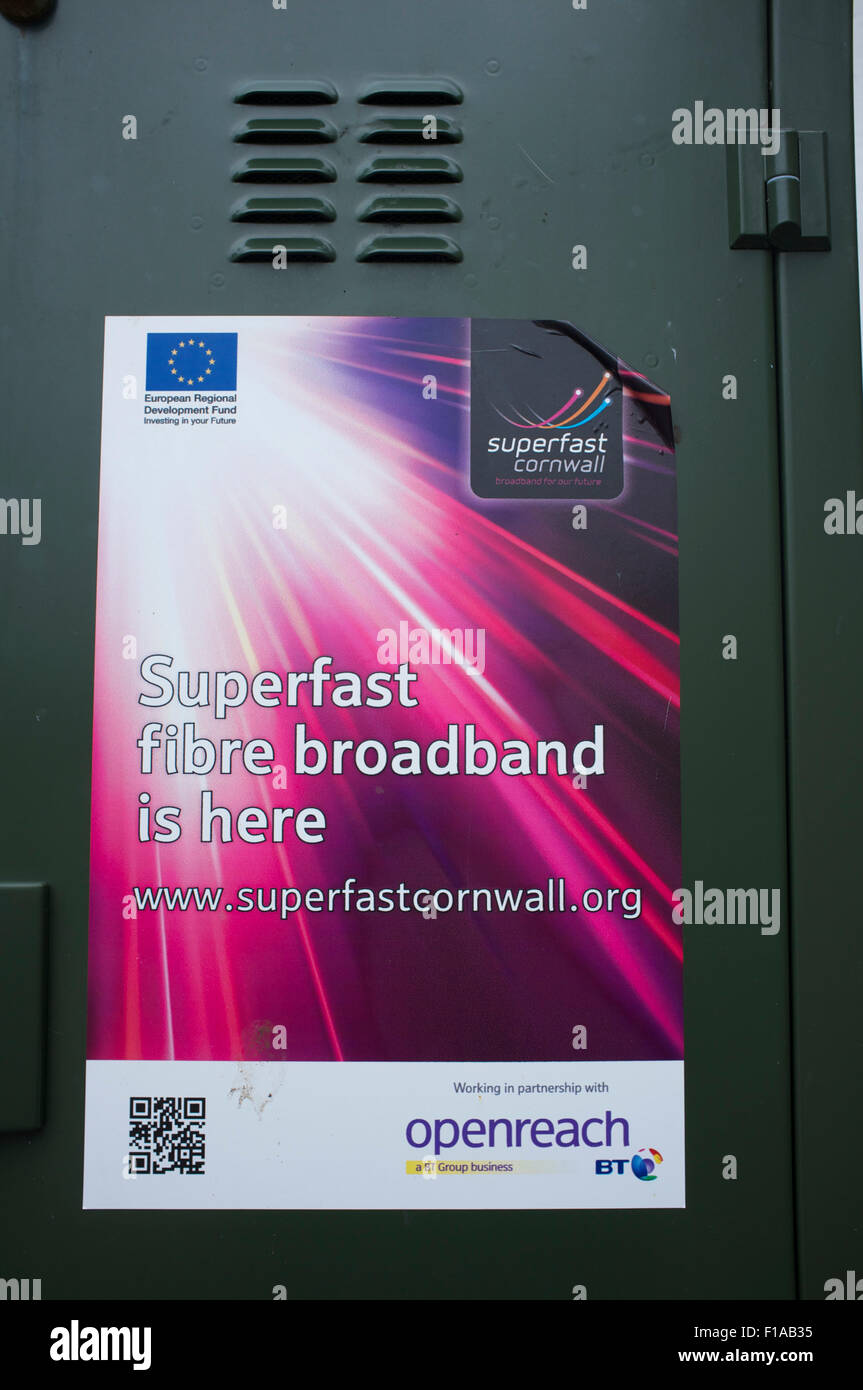 "Superfast fibre broadband is here". Cornwall has fibre broadband Stock ...