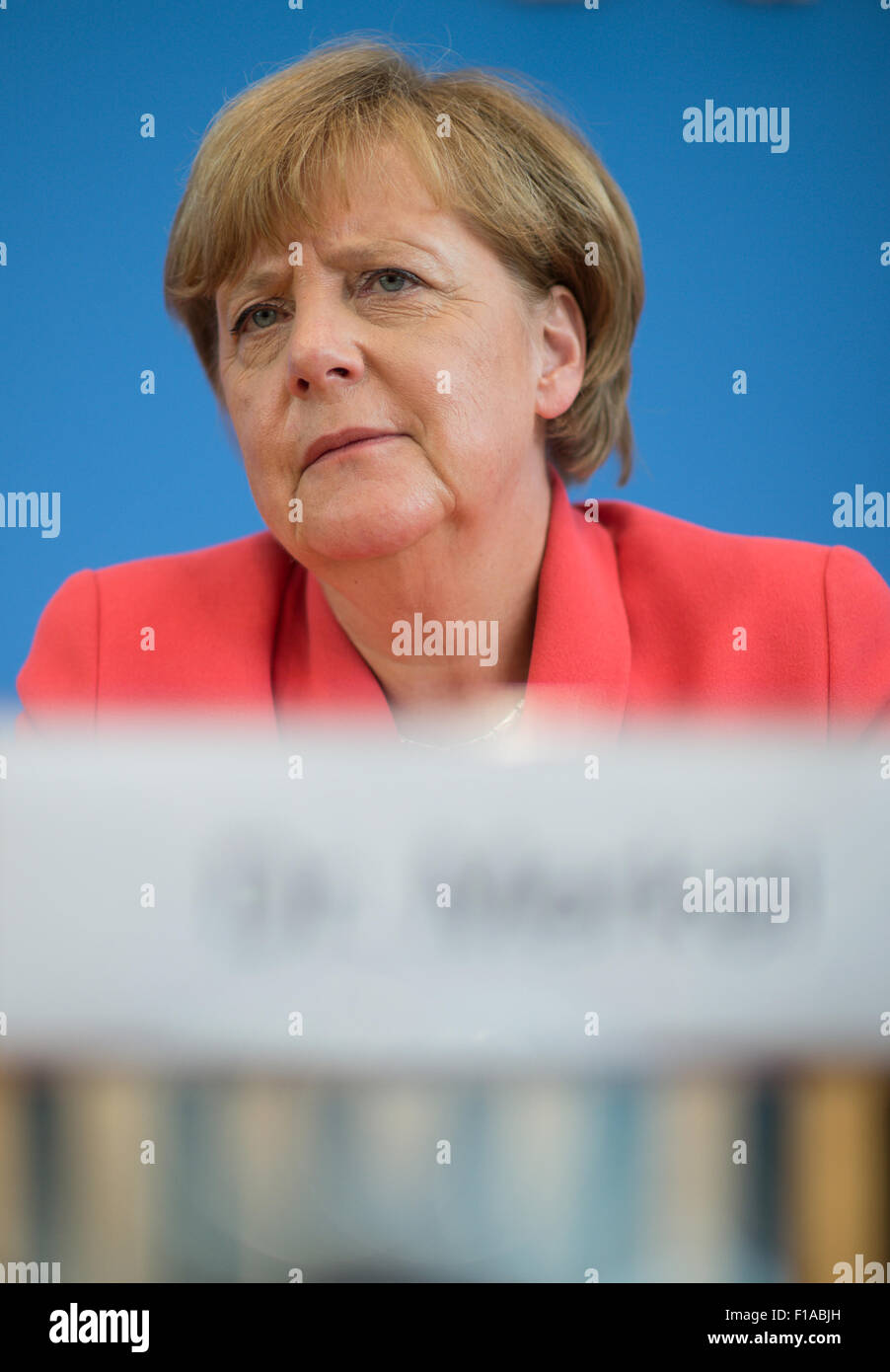 Berlin, Germany. 31st Aug, 2015. German Chancellor Angela Merkel (CDU ...