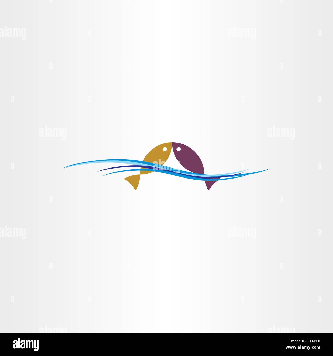 fish in water logo sign design element icon Stock Vector Image & Art ...