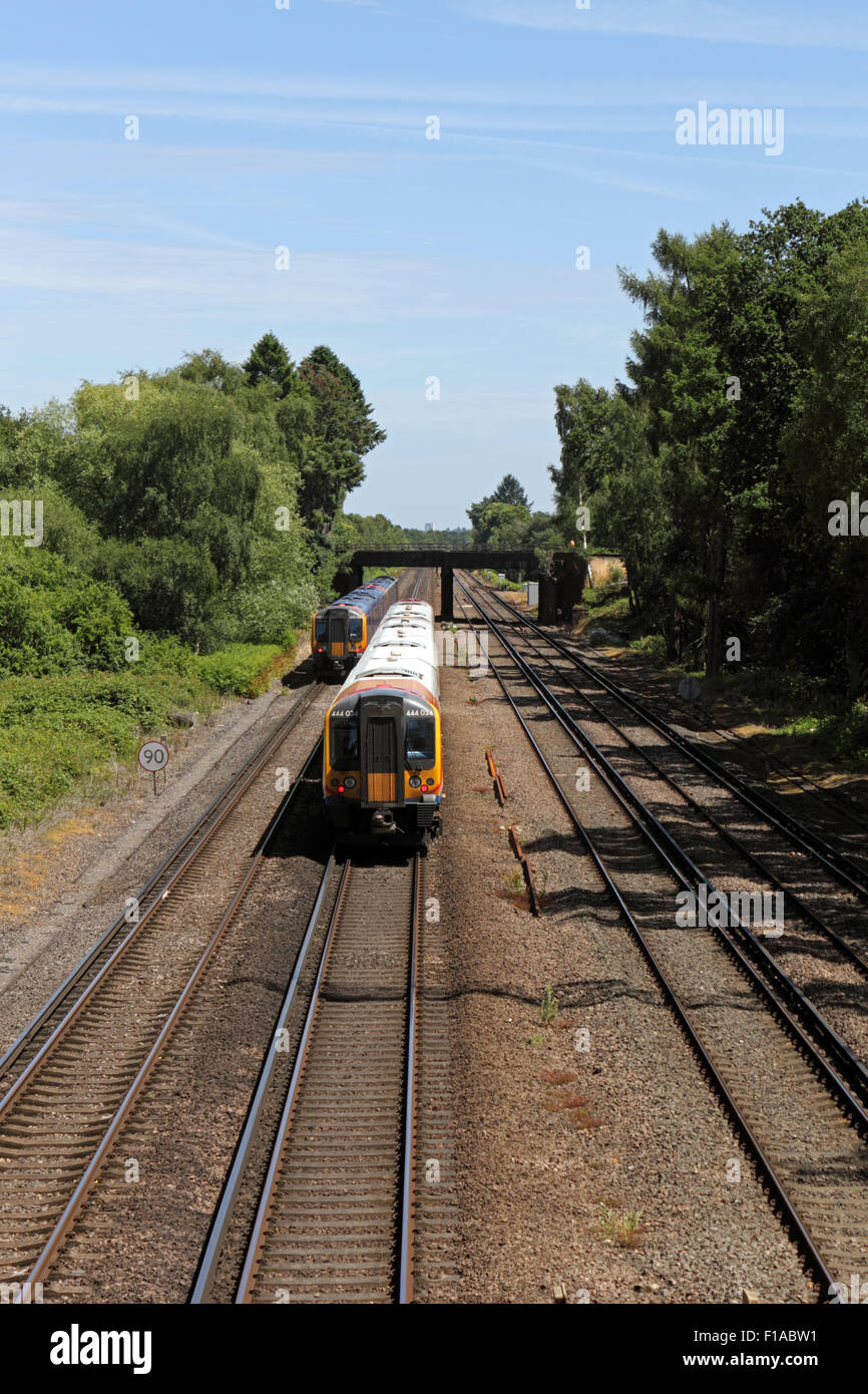 South West Trains railway line Surrey England UK Stock Photo - Alamy