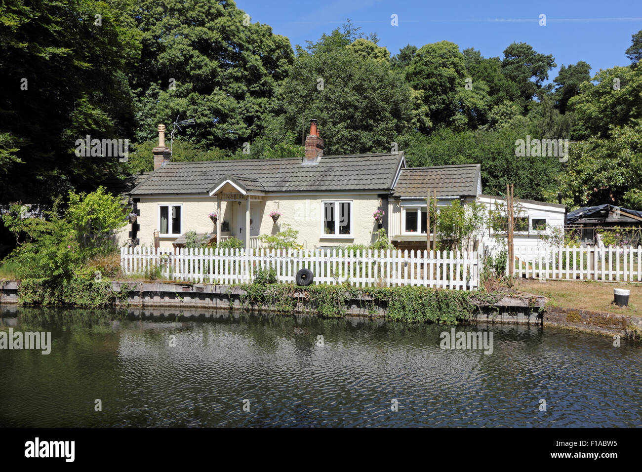 Lock keepers cottage on the Basingstoke Canal, England UK Stock Photo ...