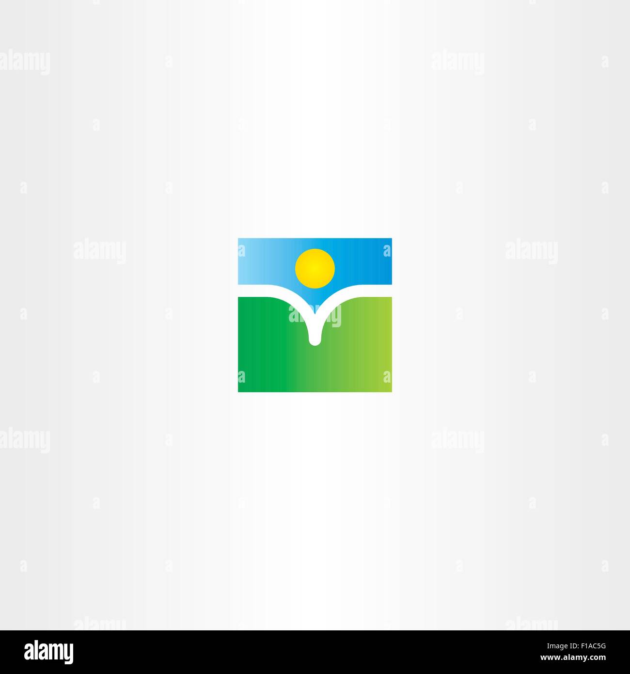 natural book and sun landscape logo school design Stock Vector Image ...