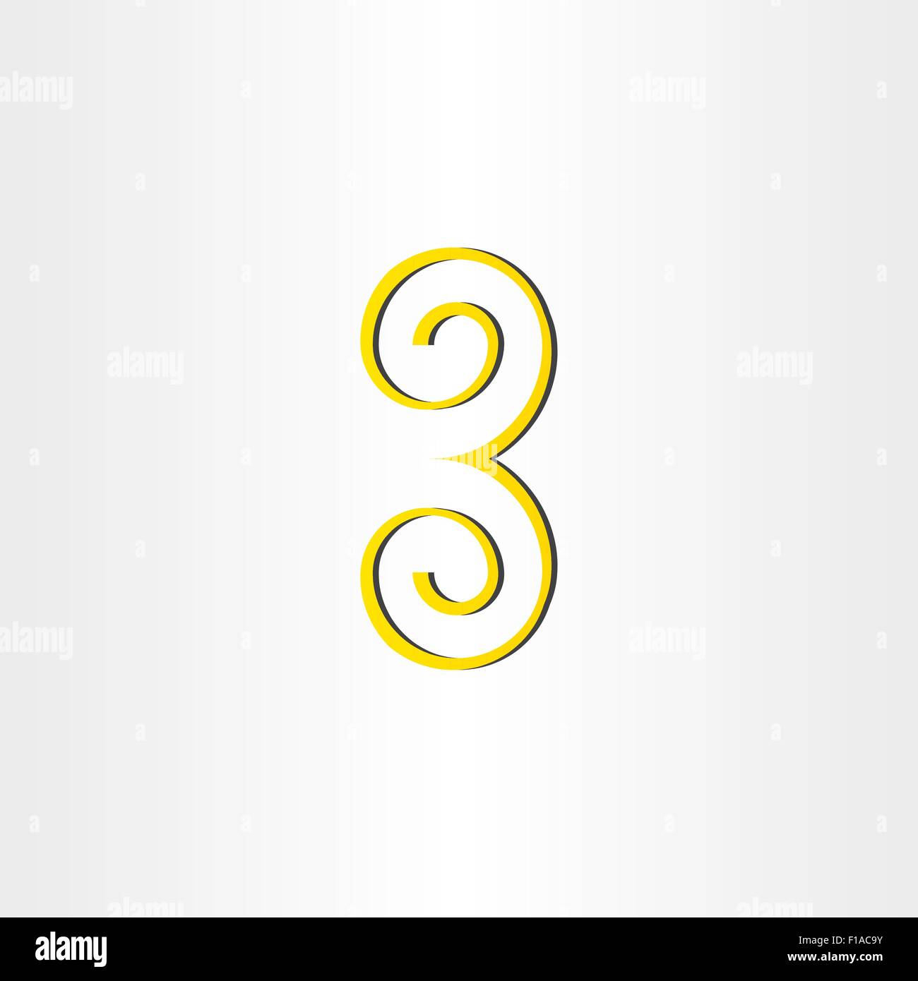 yellow number 3 three icon logo design Stock Vector Image & Art - Alamy