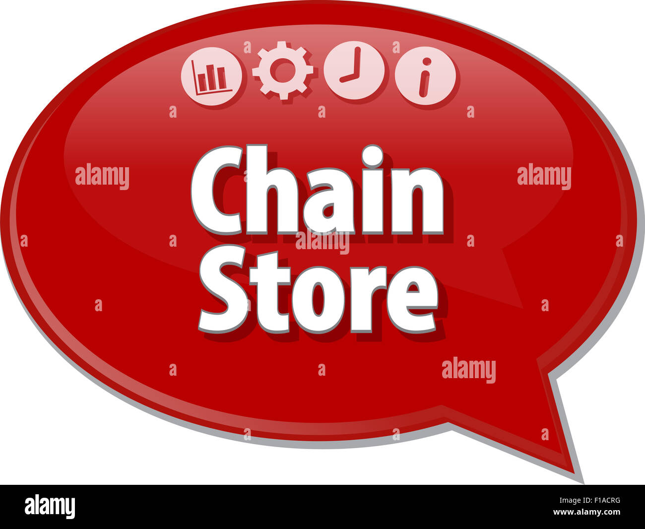Speech bubble dialog illustration of business term saying Chain Store ...