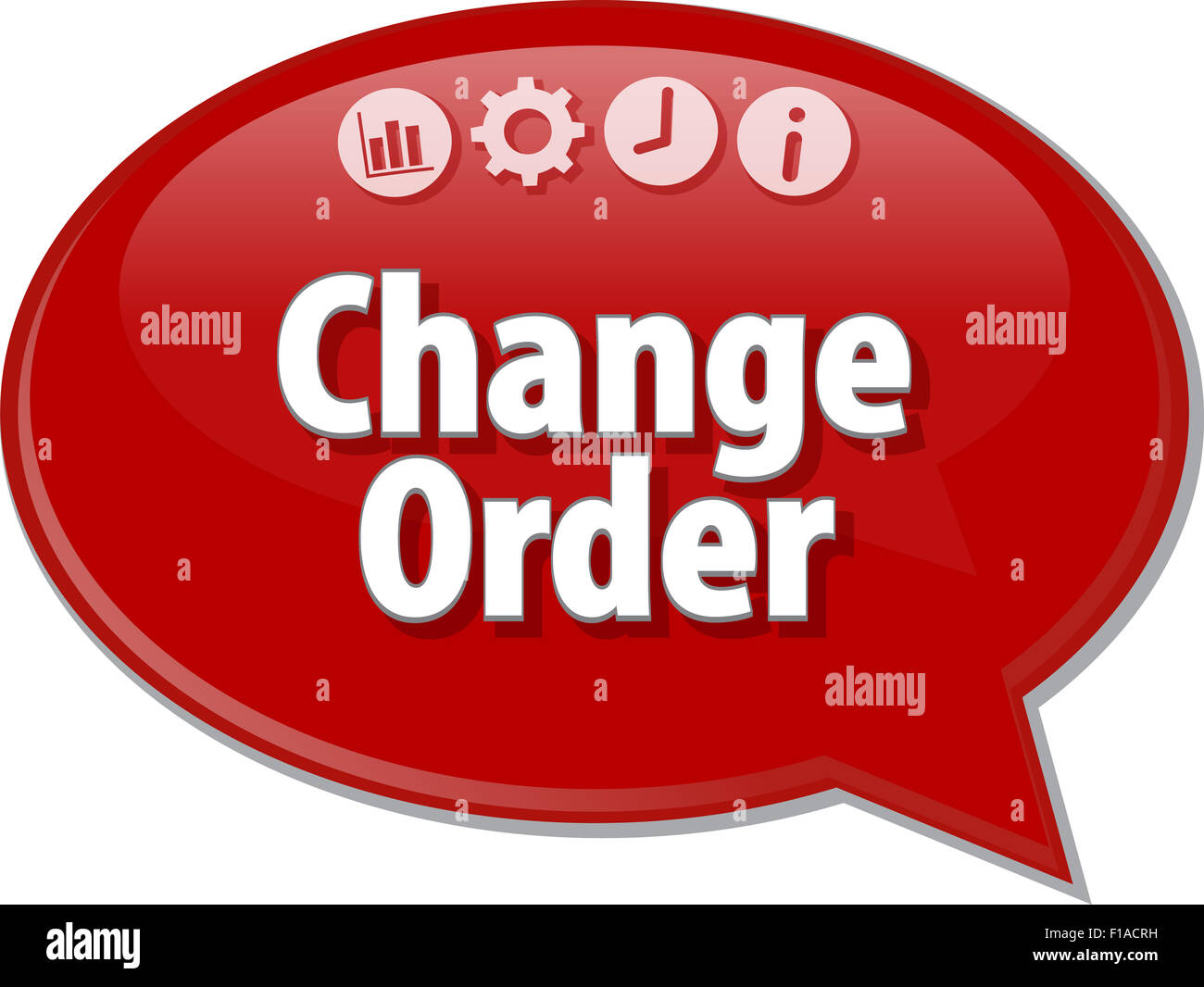 Speech bubble dialog illustration of business term saying Change Order ...