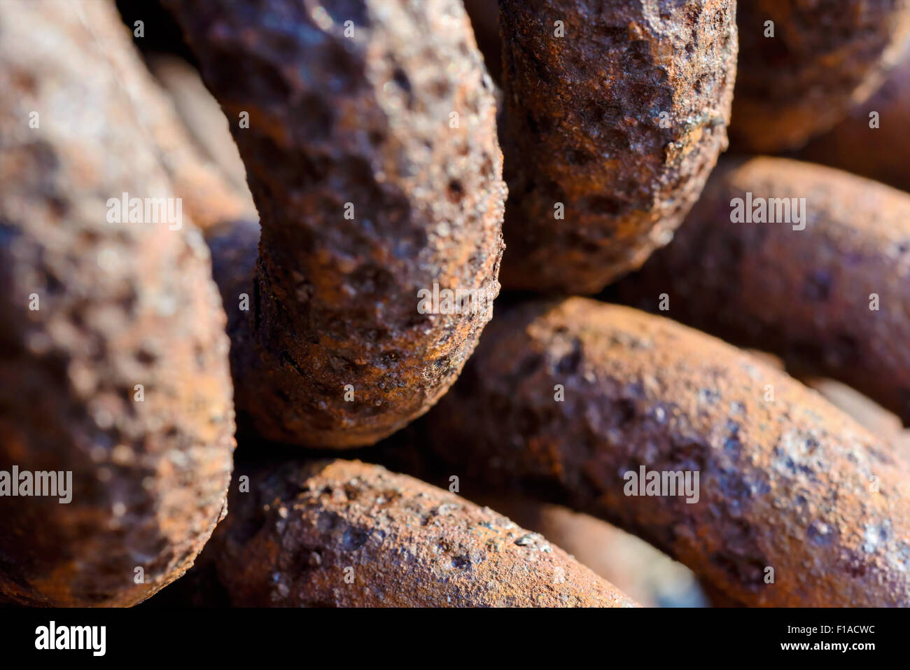 Backgrounds and textures: rusty metal spring surface, selective focus ...