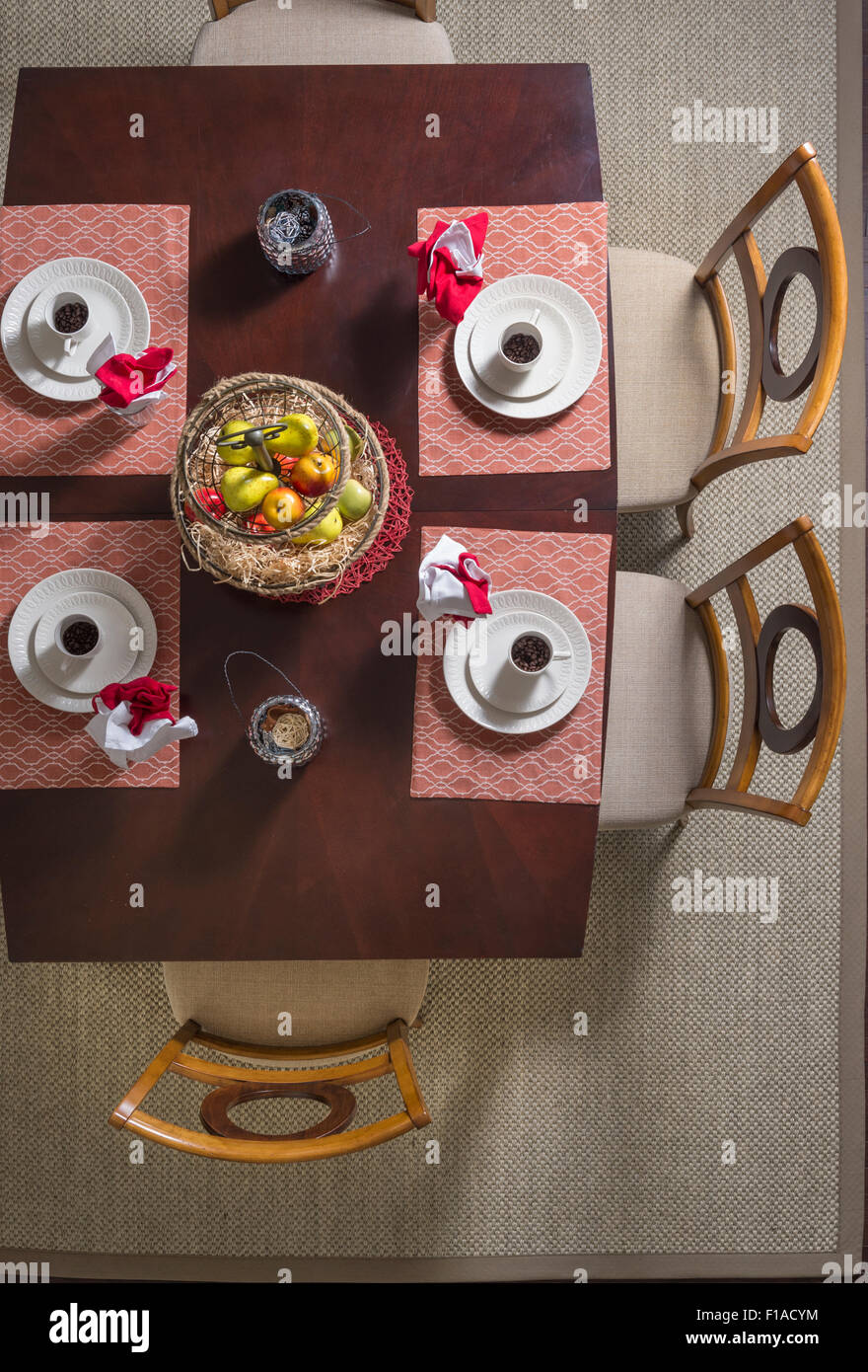 Aerial view dining room table hi-res stock photography and images - Alamy