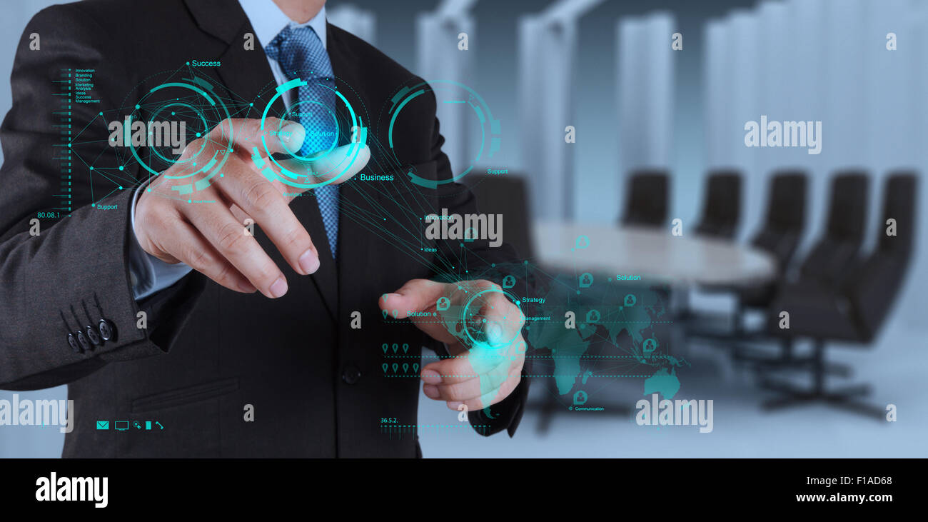 businessman working on modern technology as concept Stock Photo - Alamy