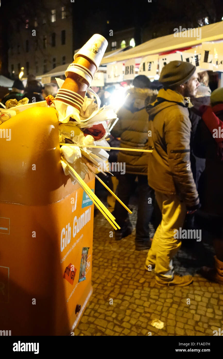 Berlin, Germany, overcrowded trash the BSR Stock Photo - Alamy