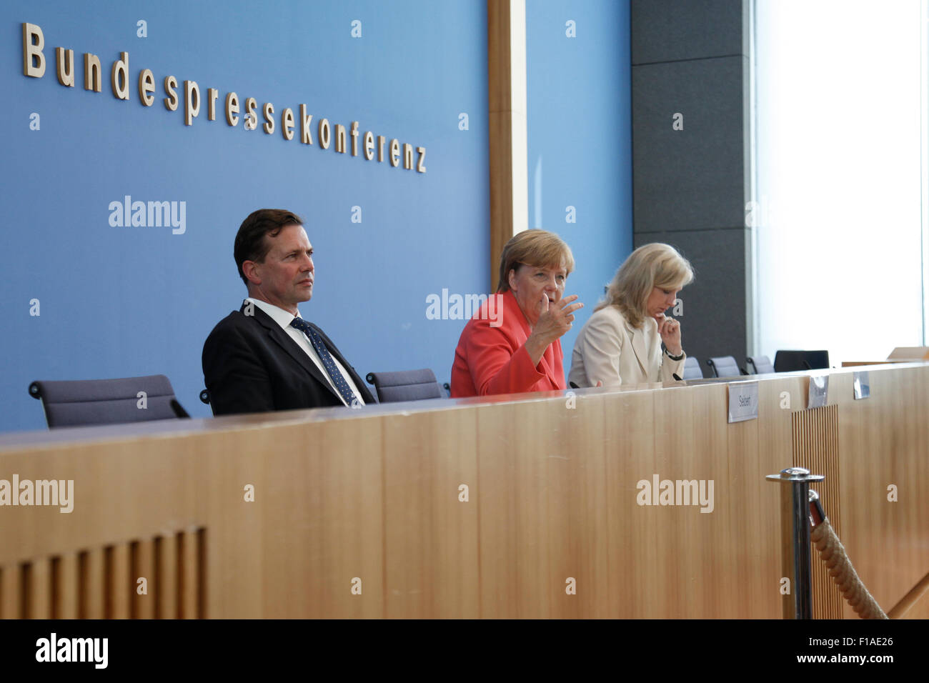 Berlin, Germany. 31st Aug, 2015. German Chancellor Angela Merkel during ...